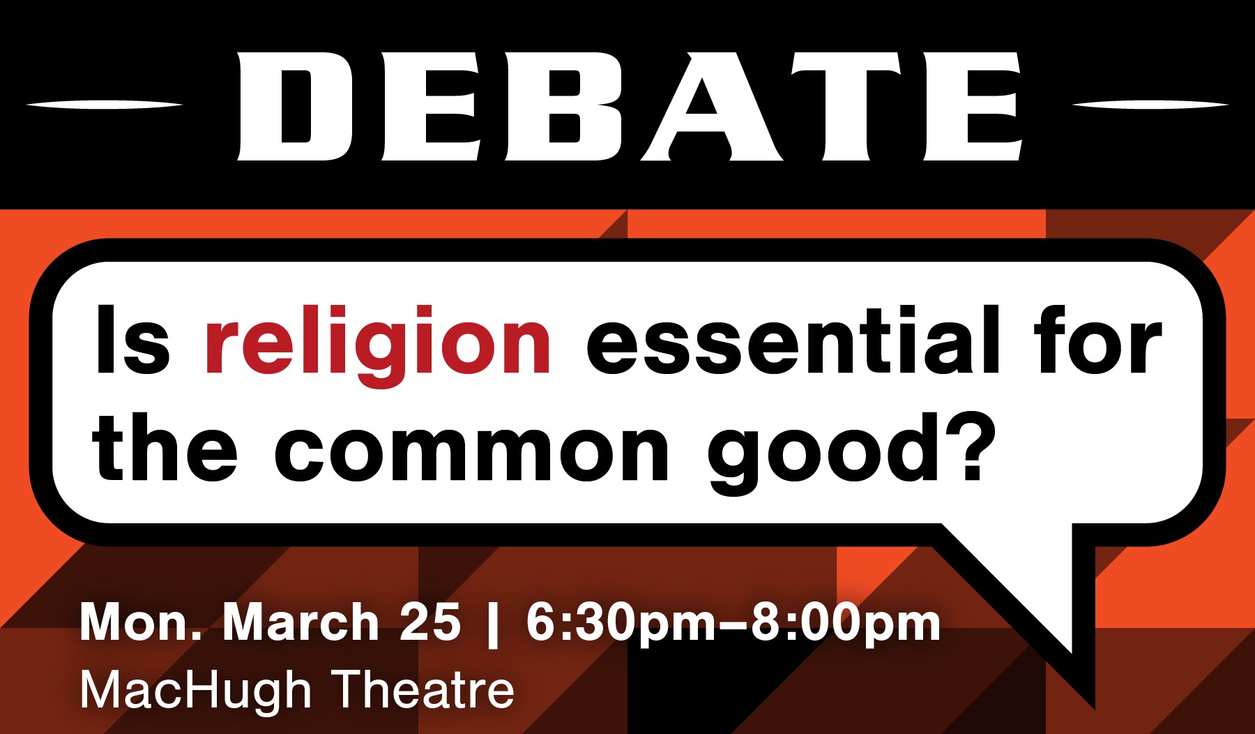 QU TO HOST DEBATE: IS RELIGION ESSENTIAL FOR THE COMMON GOOD? | Quincy ...